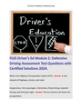 FLVS Driver's Ed Module 2: Defensive Driving Assessment Test Questions ...