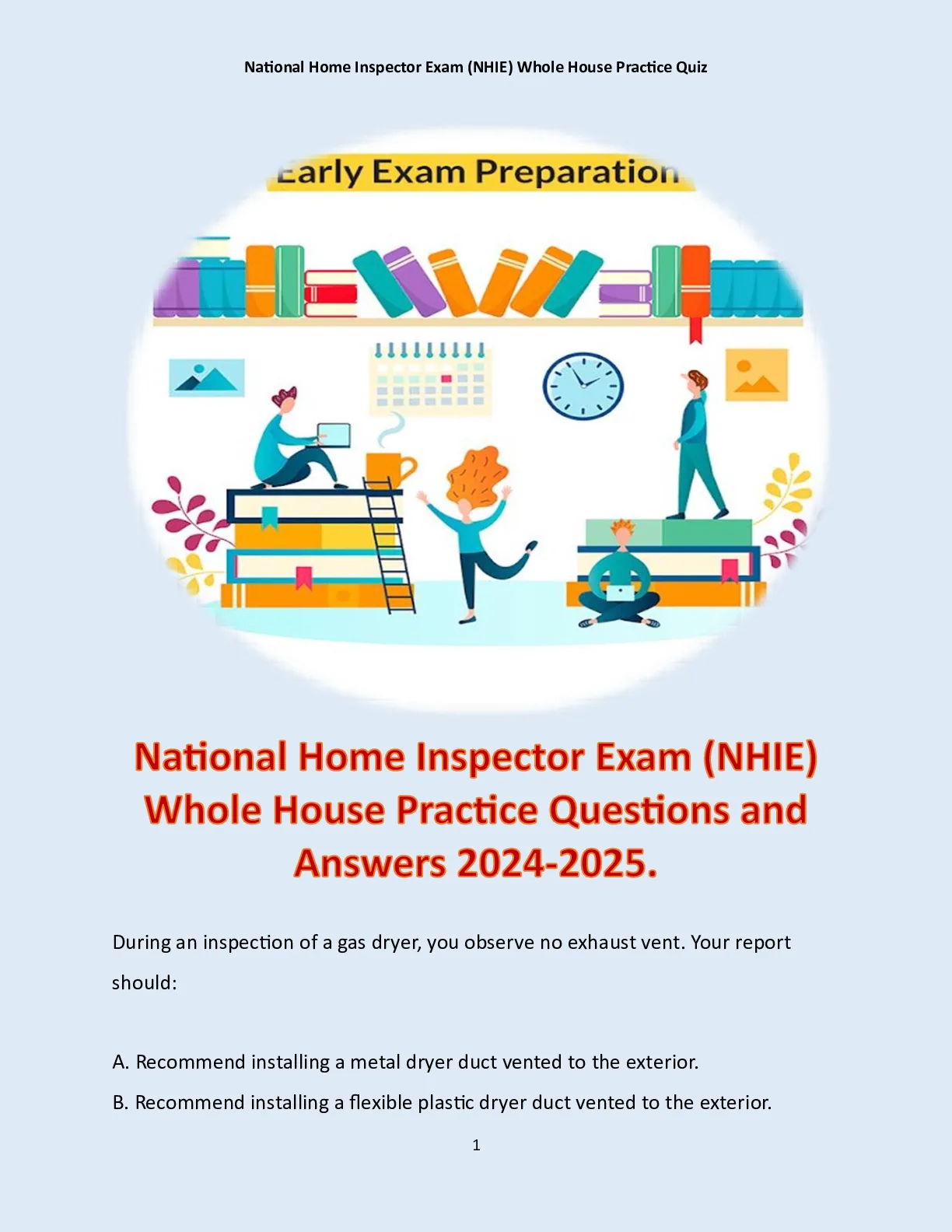 National Home Inspector Exam (NHIE) Whole House - DocMerit