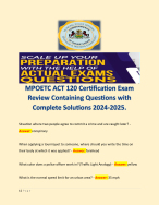 MPOETC ACT 120 Certification Exam Review Containing Questions with ...