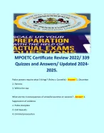 MPOETC Certificate Review 2022/ 339 Quizzes and Answers/ Updated 2024 ...