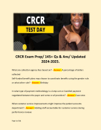CRCR Exam Prep/ 145+ Qs & Ans/ Updated 2024-2025. - DocMerit