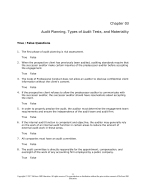 Chapter 03 Audit Planning, Types of Audit Tests, and Materiality - DocMerit