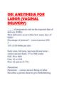 OB| ANESTHESIA FOR LABOR (VAGINAL DELIVERY) - DocMerit