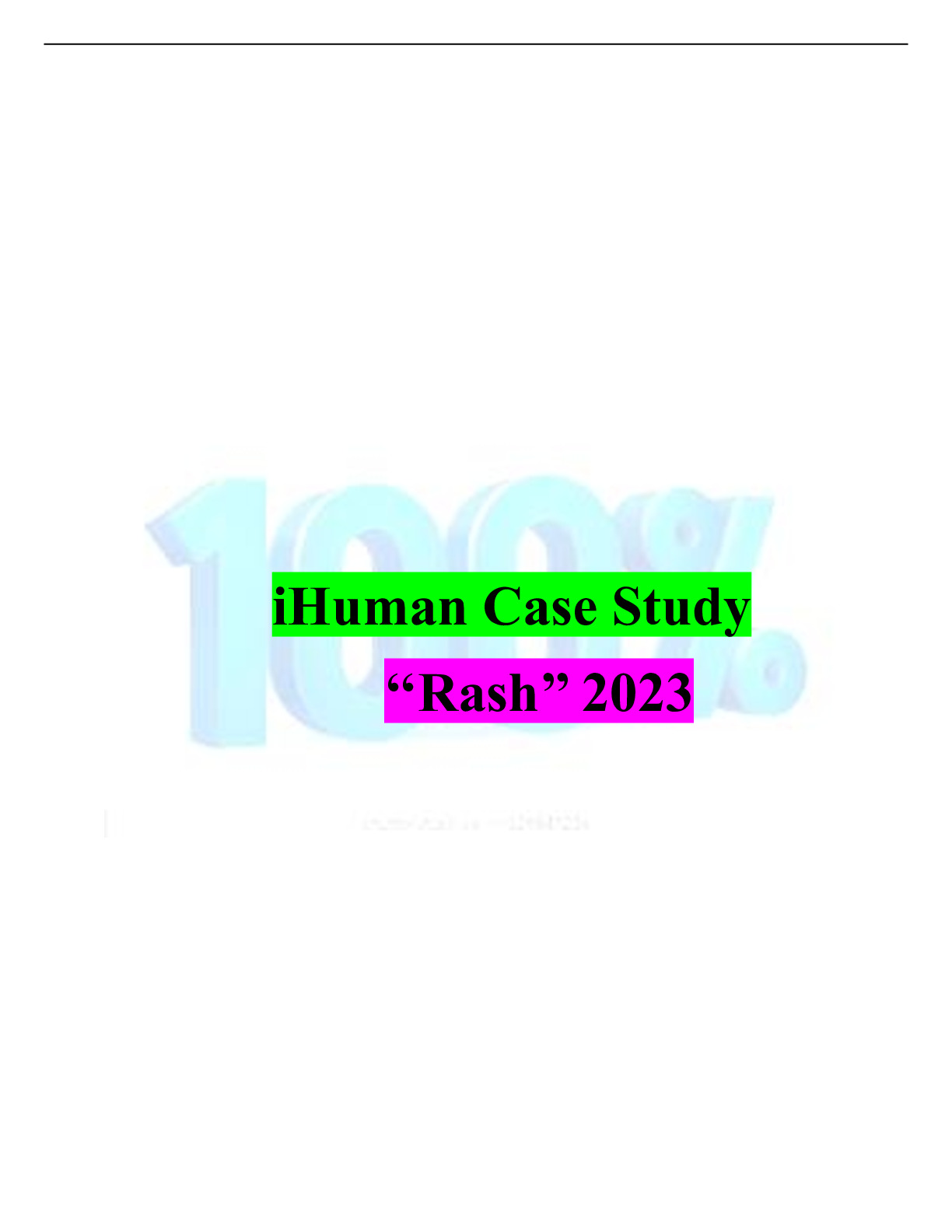iHuman Case Study ‘‘Rash’’ 2023 - DocMerit
