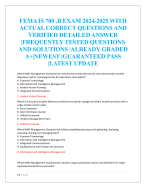 FEMA IS 700b Exam Questions and Answers Graded A+ - DocMerit