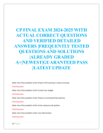 CP Final Written Test (All Answers Are Correct 100%) Latest Update 2024 ...