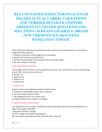 IICL Container Inspector's Exam (100 out of 100) Questions and Verified ...