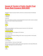 Issues & Trends in Public Health Final Exam Best Answers 2024-2025 ...