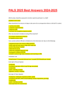 PALS 2025 Exam Review with Defined Solutions 2024. - DocMerit