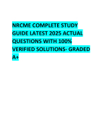 NRCME COMPLETE STUDY GUIDE LATEST 2025 ACTUAL QUESTIONS WITH 100% ...