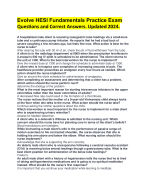 Evolve HESI Fundamentals Practice Exam Questions and Correct Answers ...