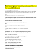 Sophos engineer exam Questions and Correct Answers, 100% Correct ...