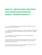 FEMA ICS -200 WITH 2024-2025 EXAM WITH VERIFIED QUESTIONS AND CORRECT ...
