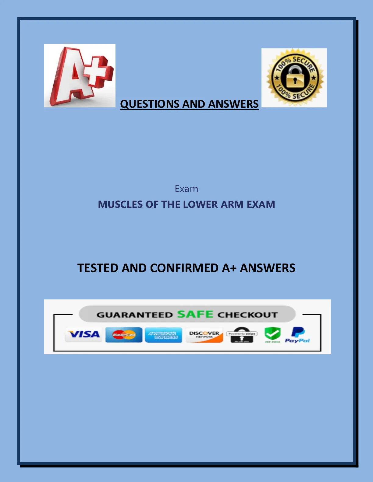 MUSCLES OF THE LOWER ARM EXAM. - DocMerit