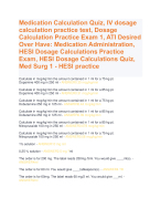 Medication Calculation Quiz, IV dosage calculation practice test ...