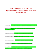 INDIANA QMA STATE EXAM QUESTIONS AND ANSWERS 2023-2024 GRADED A+ - DocMerit