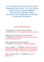 FCTC WRITTEN EXAM, FINAL EXAM AND PRACTICE TEST ACTUAL EXAM 250 ...