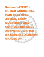 Ihuman LATEST I HUMAN ABDOMINAL PAIN 2024 REAL ACTUAL EXAM QUESTIONS ...
