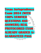 Texas Jurisprudence Exam 2024 (WITH 100% VERIFIED QUESTIONS AND ANSWERS ...