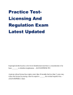 Practice Test Licensing And Regulation Exam Latest Updated Isopropyl ...