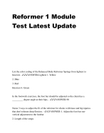 Reformer 1 Module Test Latest Update List the color - DocMerit