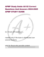 APMP Study Guide All 82 Correct Questions And Answers 2024-2025 APMP STUDY GUIDE - DocMerit