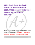 APMP Study Guide Session 2 | COMPLETE QUESTIONS WITH 100% RATED CORRECT ANSWERS | GRADED A+ ...