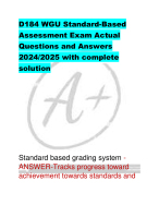 D184 WGU Standard-Based Assessment Exam Actual Questions and Answers 2024/2025 - DocMerit