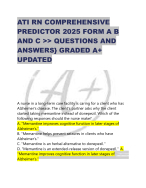 ATI RN COMPREHENSIVE PREDICTOR 2025 FORM A B AND C >> QUESTIONS AND ANSWERS} GRADED A+ UPDATED ...