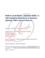 OCR A Level Maths ( Updated 2025 ) 1 100 Complete Questions & Answers ...