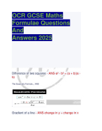 OCR GCSE Maths Formulae Questions And Answers 2025 - DocMerit