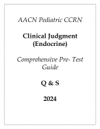 (AACN) Pediatric CCRN Clinical Judgement (Endocrine) Comprehensive Pre ...