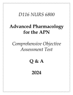 WGU D116) NURS 6800 Advanced Pharmacology for the APN Comprehensive OA ...