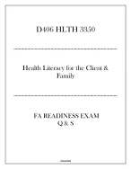 D406) HLTH 3350 FA Readiness Exam 2024 ( Health Literacy for the Client ...
