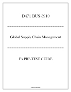 WGU D471) BUS 3910 Global Supply Chain Management - FA Pre Test Guide ...