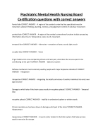 Psychiatric Mental Health Nursing Board Certification questions with ...